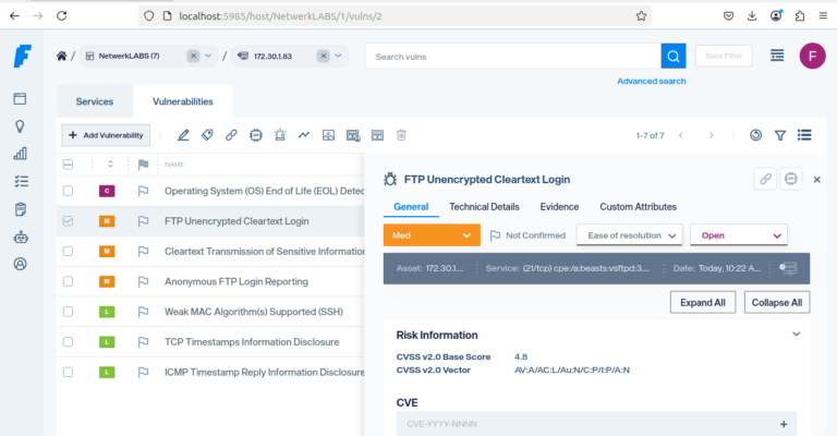 Vulnerability Management: FARADAY – Netwerk_LABS
